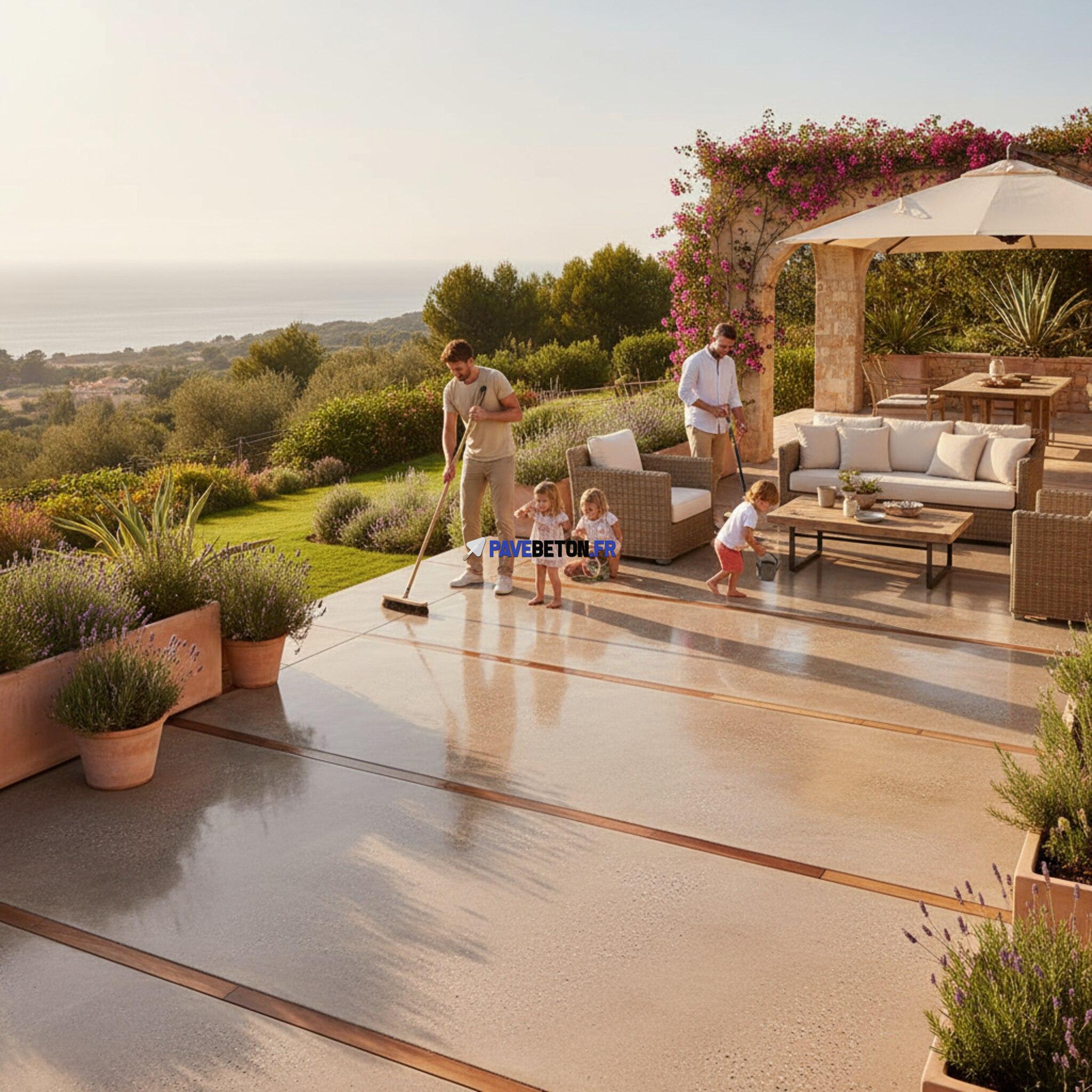Comment entretenir une terrasse en béton? - PaveBéton
